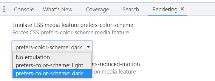 How to test dark mode preference in a browser